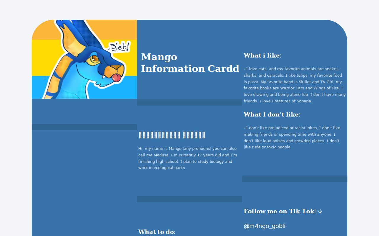 Mango Information Card
